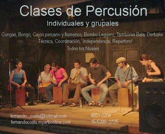 Clases de percusión individuales o grupales en Colegiales - Cursos ...